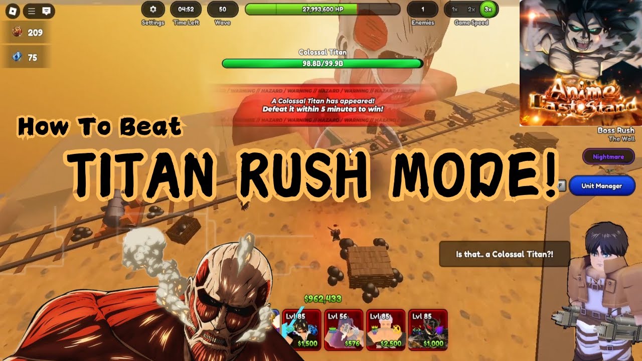 TITAN RUSH HOW TO BEAT IT in ANIME LAST STAND - YouTube