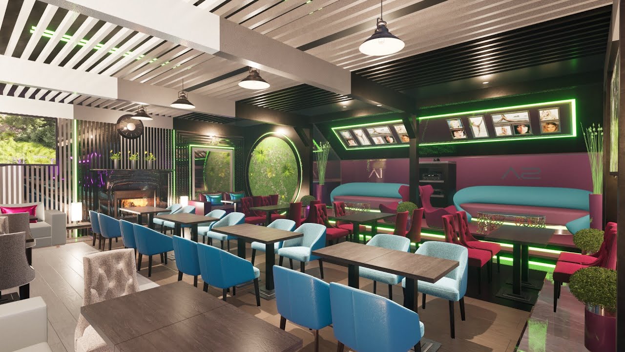 Makeover Enterijera i Eksterijera Kafica Itinere - 3D Render - YouTube