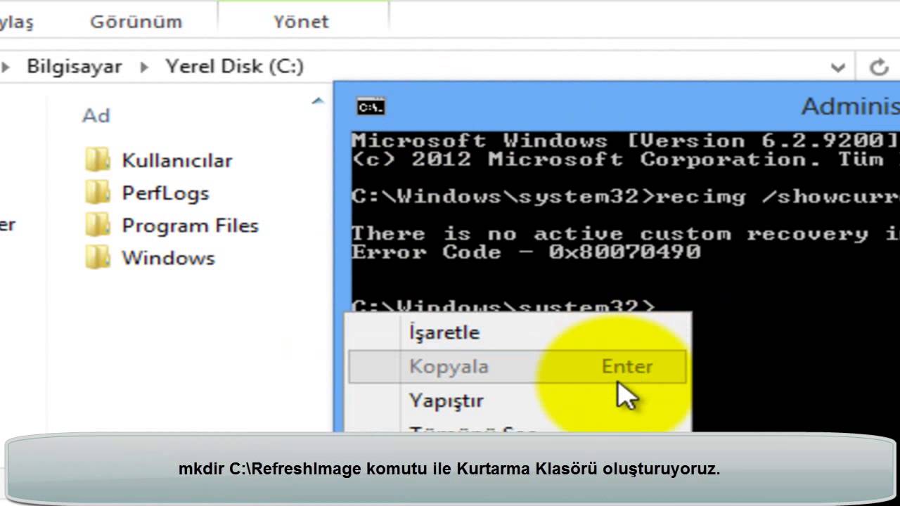 Windows Usb-Cd-Dvd Kurtarma Sürücüsü Oluşturma - YouTube