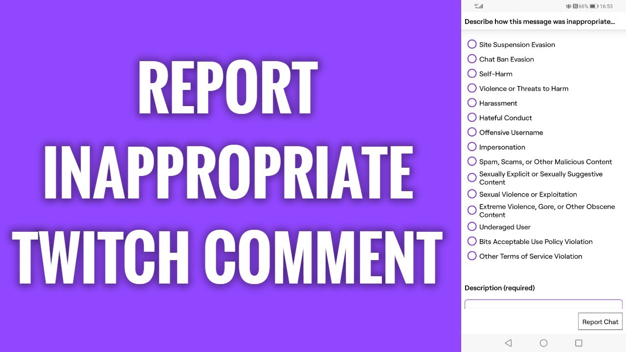 How To Report Inappropriate Twitch Comment - YouTube
