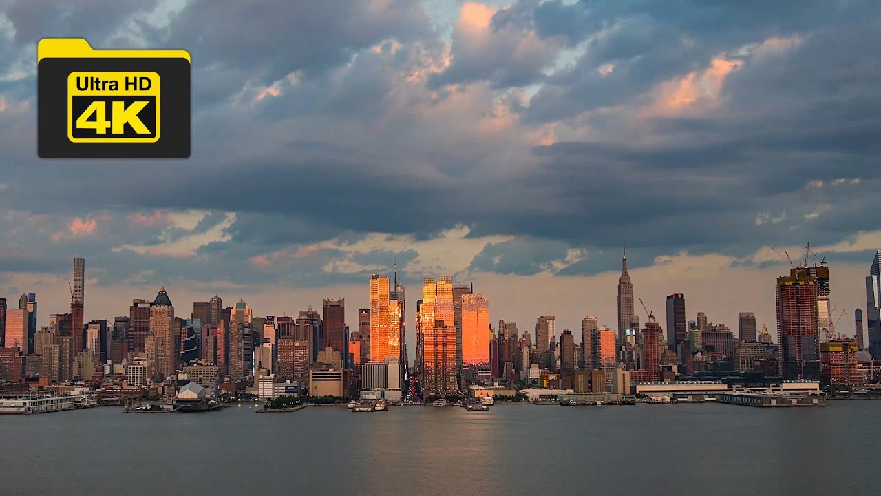 4K Footage Manhattan At Sunset Timelapse | Long Duration | City ...