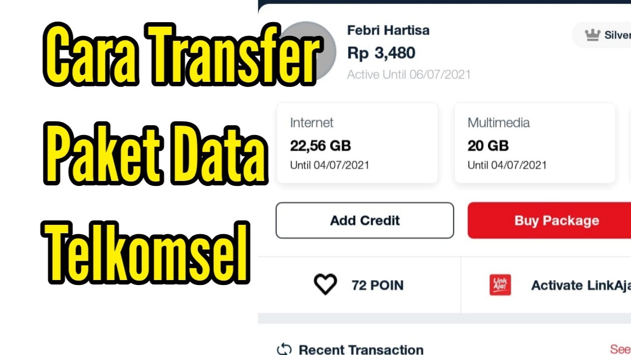 CARA TRANSFER PAKET DATA TELKOMSEL - YouTube