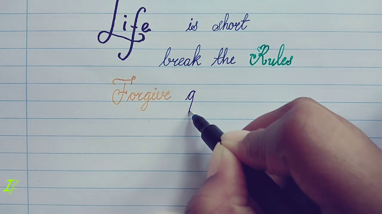 Beautiful handwriting style with colour pen ️ - YouTube