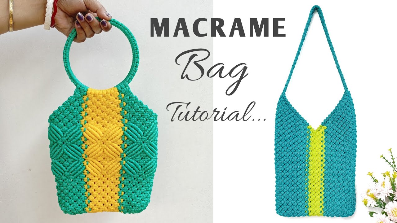 Macrame Bag tutorial step by step | Macrame shoulder bag | macrame ...