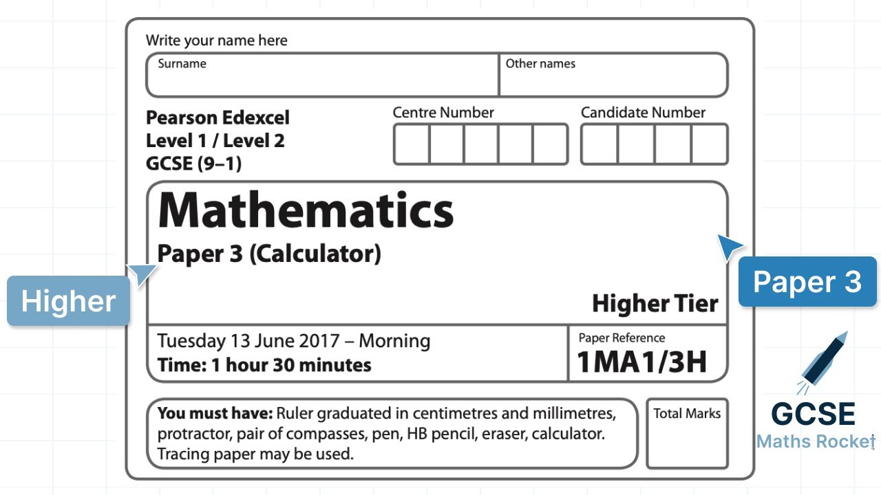 Edexcel GCSE Maths | June 2017 Paper 3 Higher | Walkthrough - YouTube