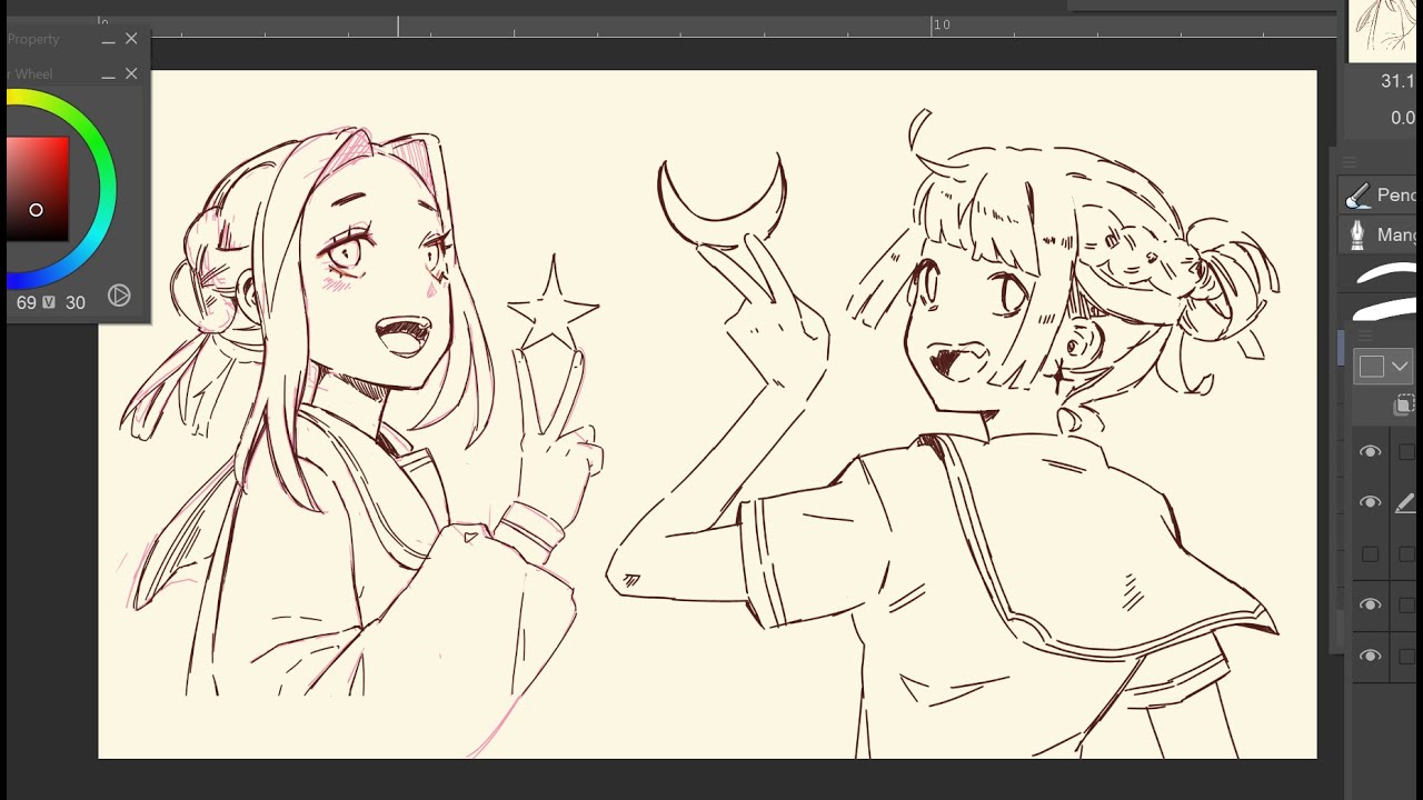 Draw with me! // Anime Style Drawing & Hand Practice/ no audio - YouTube