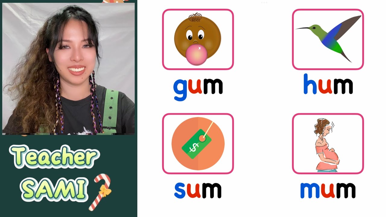 'um' words | CVC Word Family | Learn to read with Teacher SAMI - YouTube