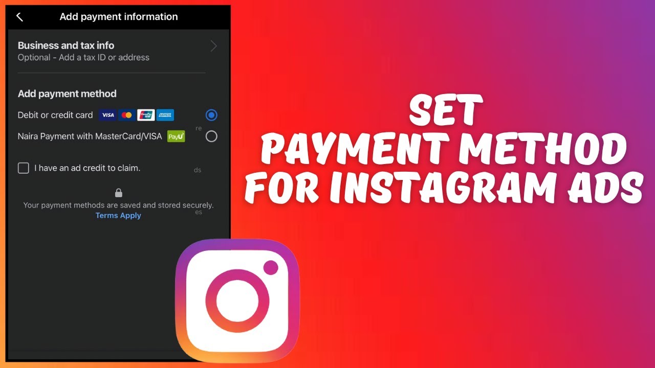How to Set Payment Method For Instagram Promoted Ads - YouTube