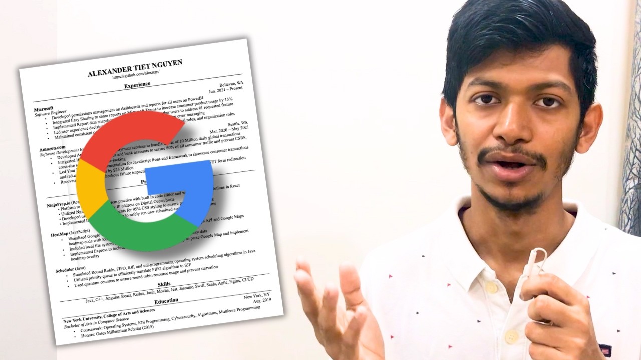 Resume That Got Selected at Google - YouTube