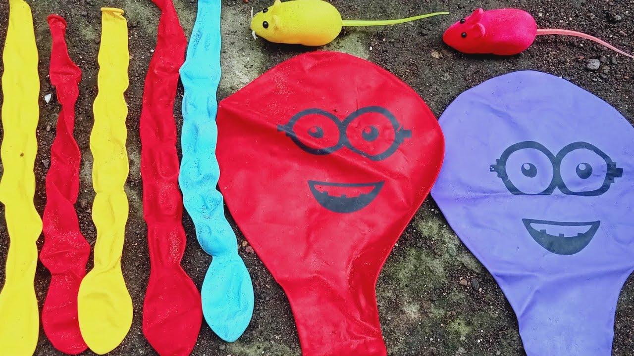 mencari balon warna warni, meletuskan balon, balonku ada lima, fun ...