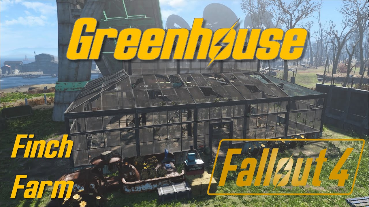 Fallout 4 - Finch Farm Settlement Build | Greenhouse | Work in Progress ...