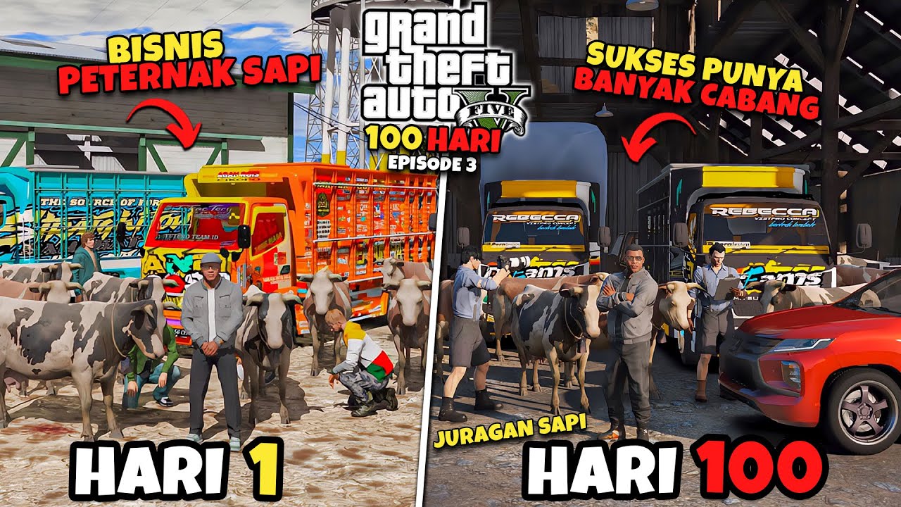 100 Hari di GTA 5 Bisnis PETERNAK SAPI Sampai Jadi JURAGAN SAPI ...