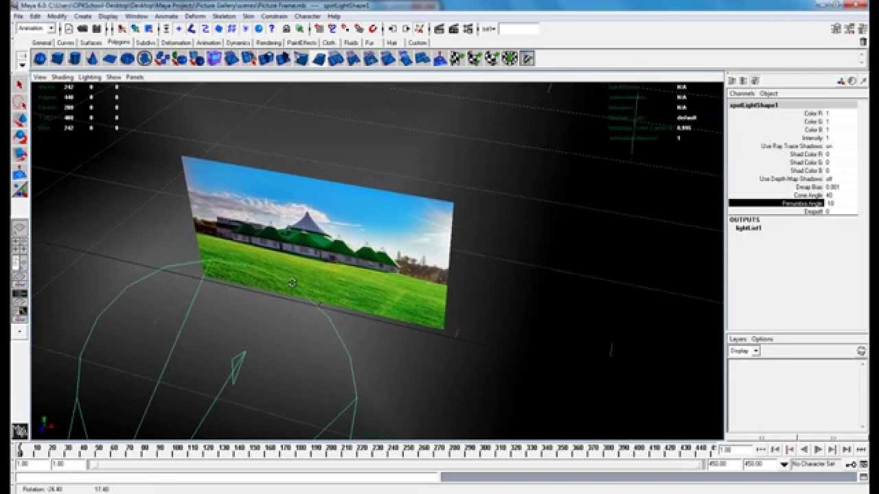 03 - Alias Maya 6 - Essential Basics - Assigning Image or Color to a ...