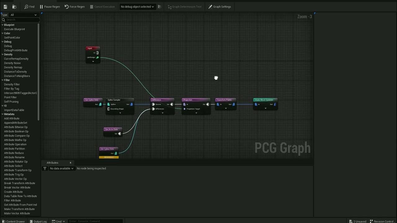 unreal engine 5; PCG tutorial - Blocking out splines from landscape to actors part 2 - YouTube