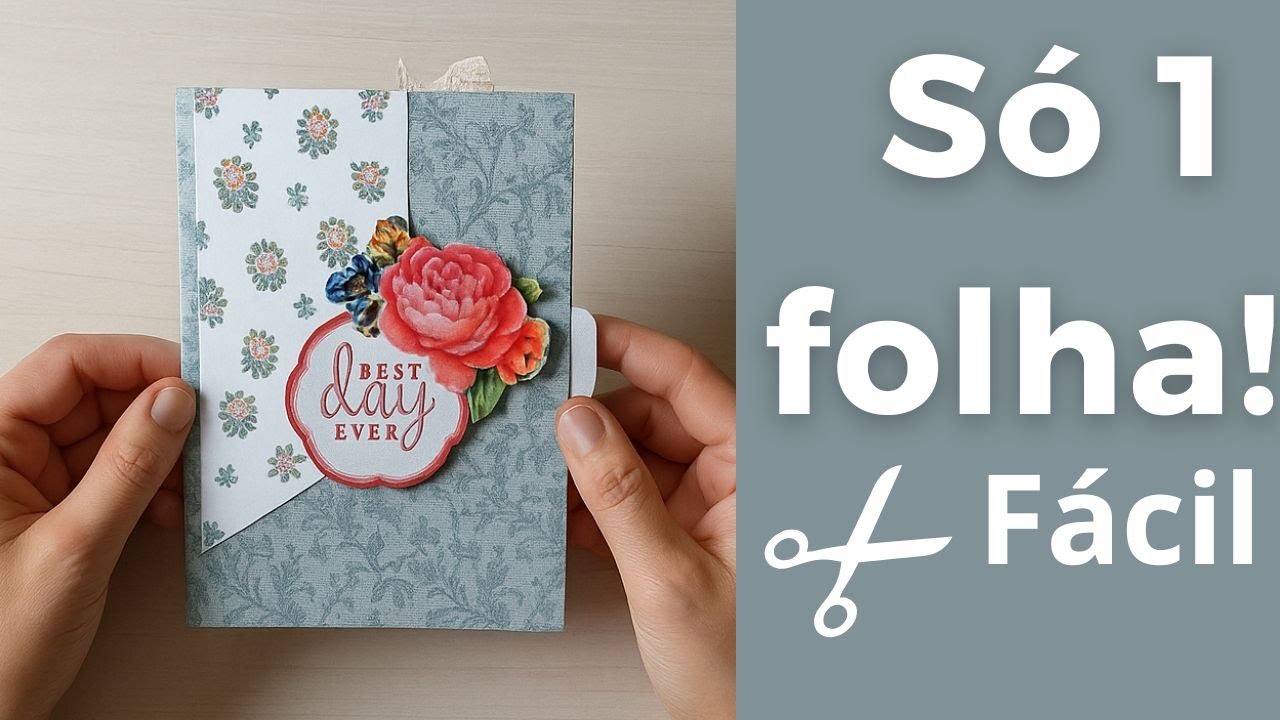 ♦DIY Mini Álbum Com 1 Folha de Papel de Scrapbook | One Sheet Mini Album Tutorial| Quick and ...