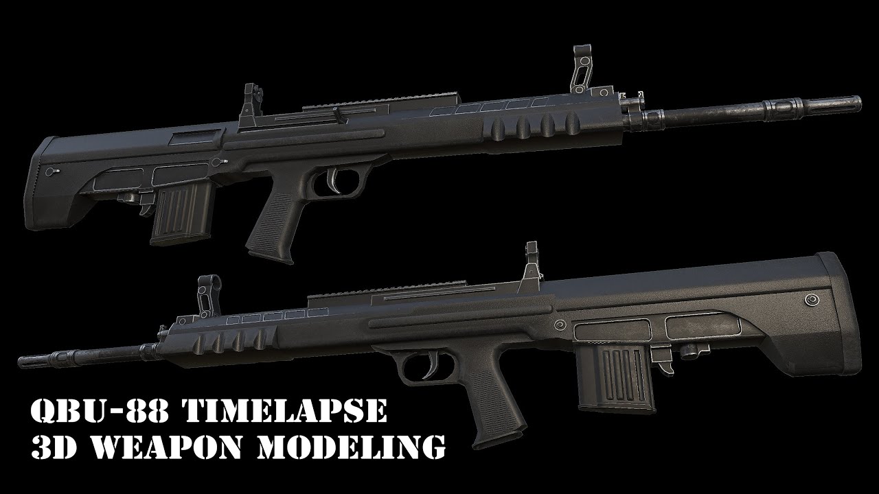 QBU-88 Timelapse 3D Weapon Modeling - YouTube