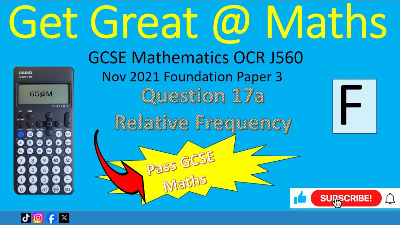 GCSE Maths Foundation OCR Nov 2021 paper 3 Question Q17a relative ...