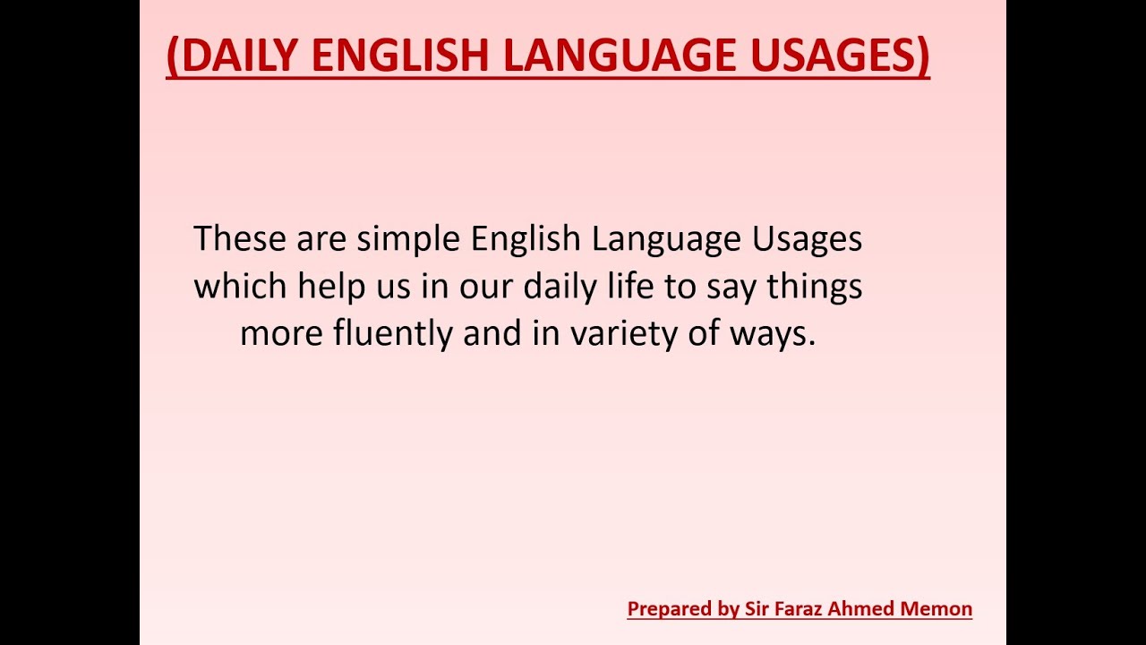 There is something wrong with (Daily English Language Usages) - YouTube