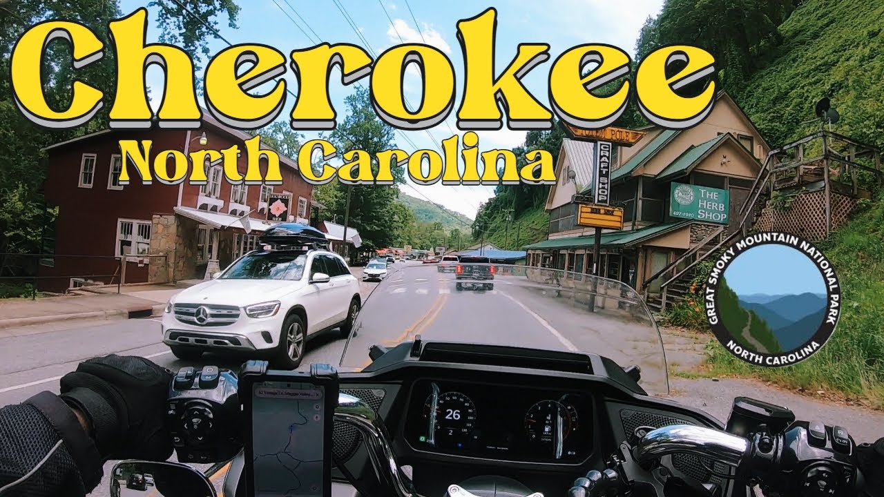 Riding through Downtown Cherokee North Carolina on My Road Glide| WATER ...