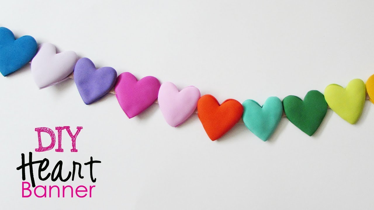 DIY Easy Heart Banner - Fun Foam Craft Sheets - YouTube
