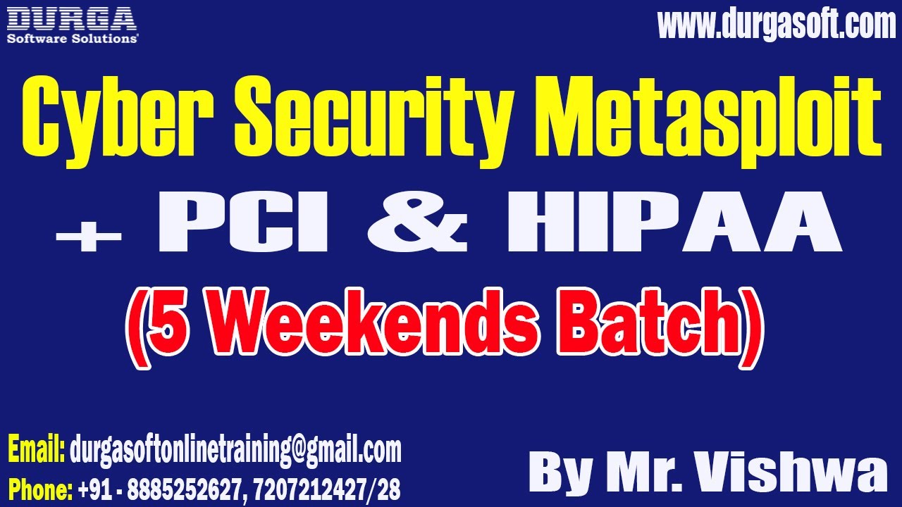 Cyber Security Metasploit + PCI & HIPAA tutorials || by Mr. Vishwa On 22-06-2024 @4PM IST - YouTube