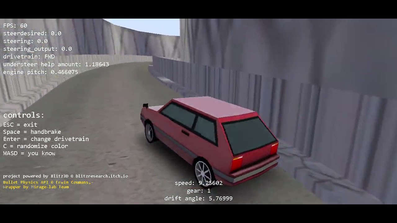 (Blitz3D) blitzbullet car physics - YouTube