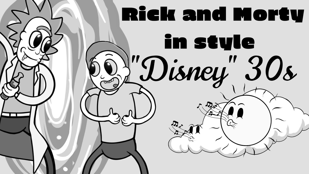 Rick and Morty Drawing - Timelapse (in style "Disney" 30s) - YouTube