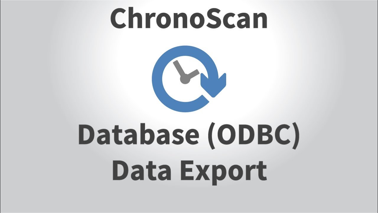 Database (ODBC) Data Capture and Export on ChronoScan - YouTube