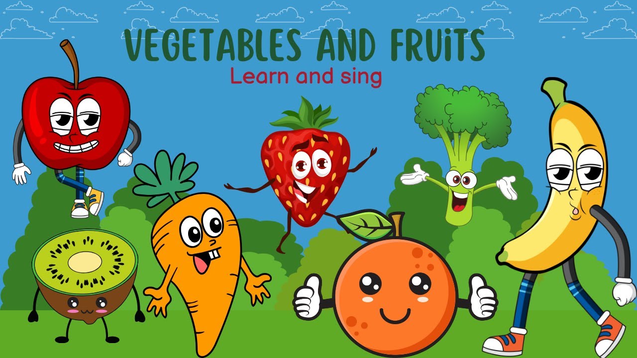 Sing and Dance with Fruits and Veggies! Fun Kids Video! 🍎🕺🥦 - YouTube