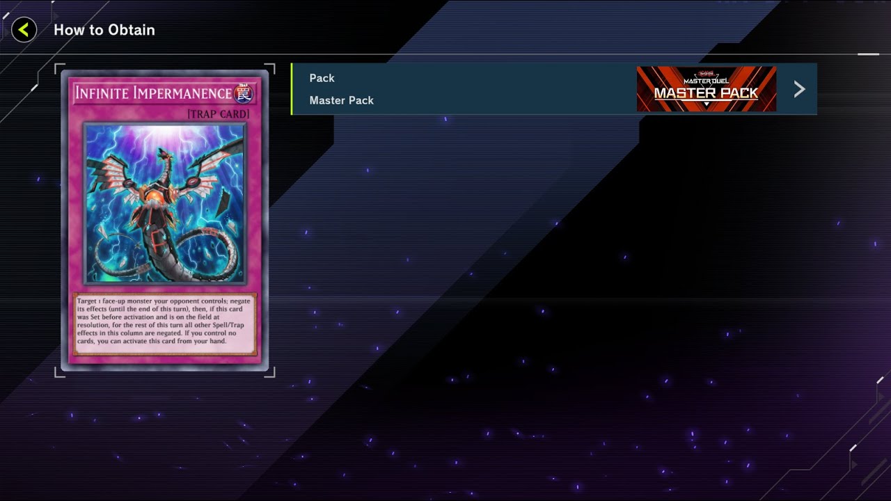 How to Get Infinite Impermanence in Yugioh Master Duel - YouTube