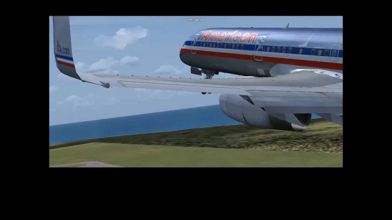 FSX American Airlines 757-200 Takeoff SDQ - YouTube