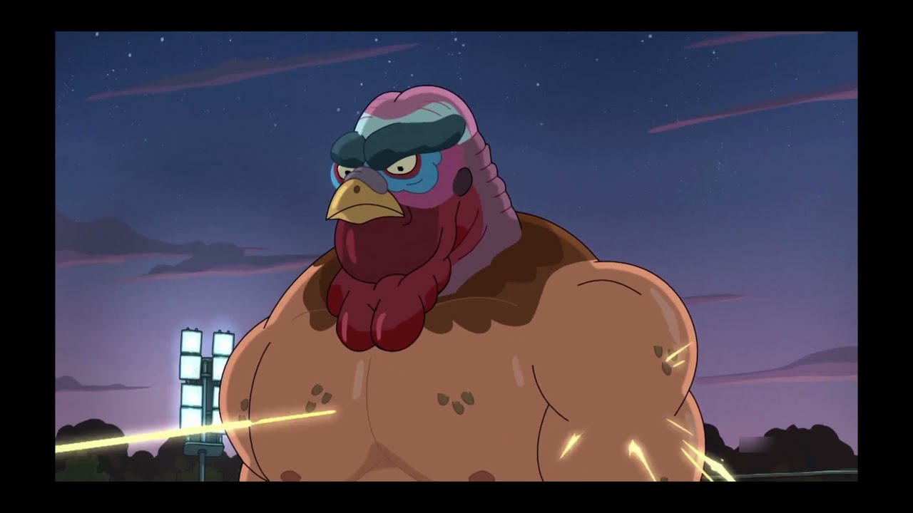 Rick and the President fight in the turkey BATTLEFIELD - Rick and Morty ...