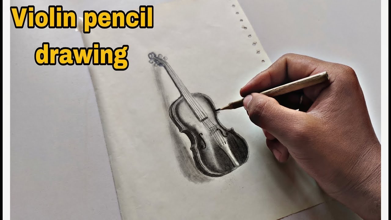 How to draw Realistic Violin Sketch | Pencil Shading technique |step by ...