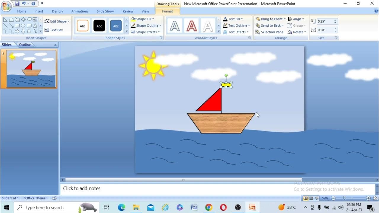 Rowing boat Animation in PowerPoint | PowerPoint Animation Tutorial ...