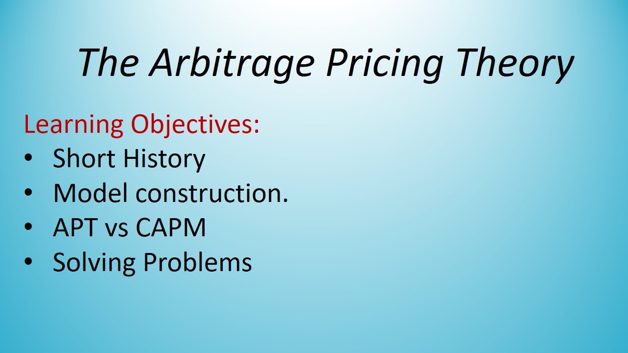 Arbitrage Pricing Theory(APT) - YouTube