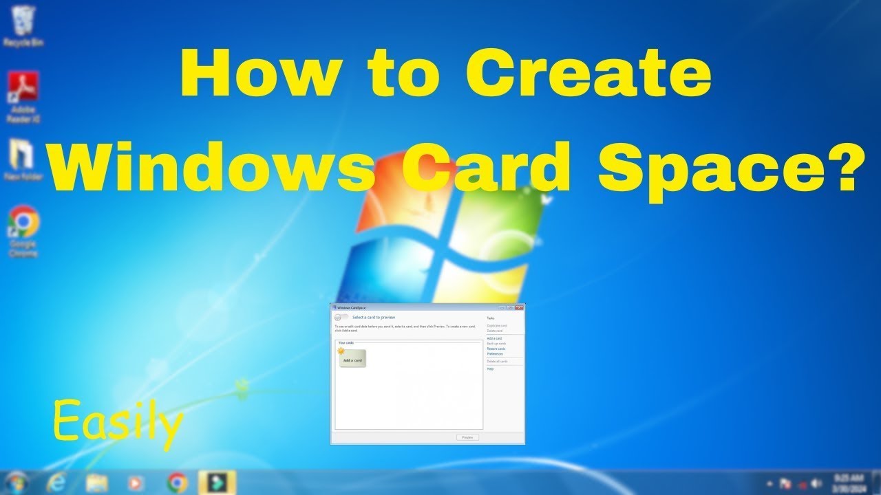 How to Create Windows CardSpace in Computer/Laptop? (Windows 7) - YouTube