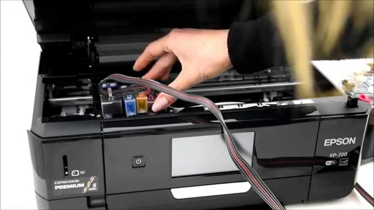 Come installare CISS sulla stampante Epson XP-720 cartucce originali 26 - YouTube