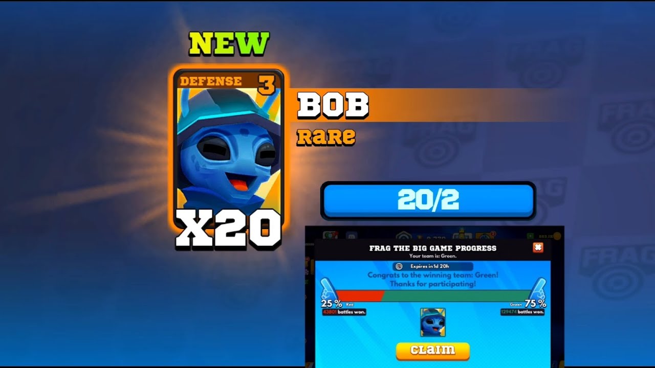 Team green wins and unlocked Bob | Frag Pro Shooter - YouTube