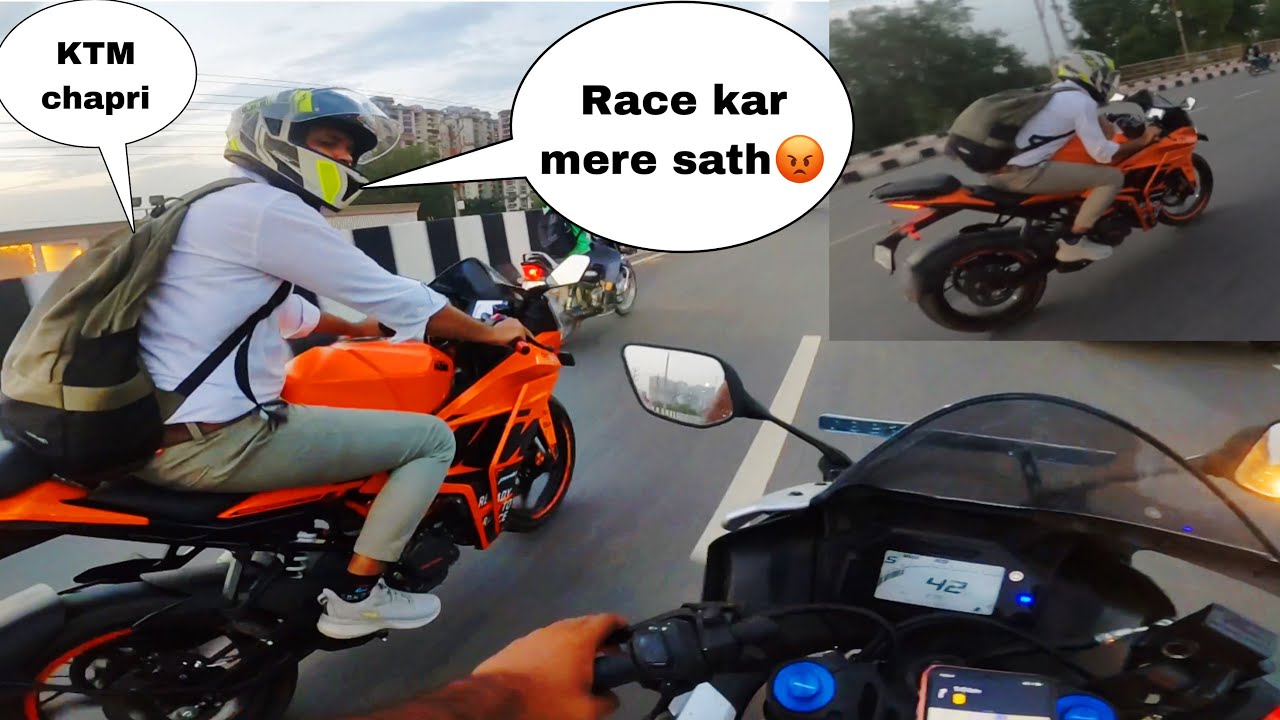 KTM Bale Chapri Se Ho Gyi Race 🤬ktm rc200 vs Yamaha r15m🤬#chapri - YouTube