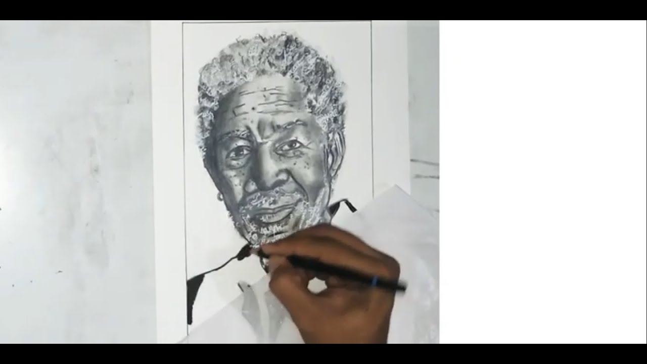 How to draw Morgan freeman 😍 step by step tutorial for beginners - YouTube