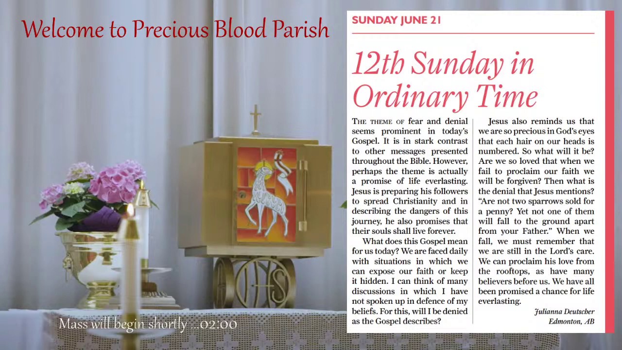 Celebration of the Mass - 12th Sunday in Ordinary Time - YouTube