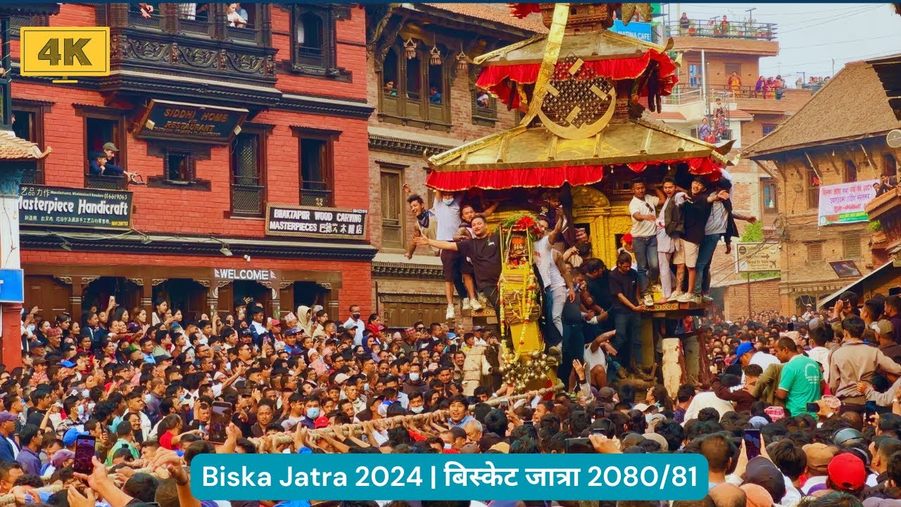 जति ताने पनि माथि ल्याउन सकेन Rath lai | Biska Jatra 2080 in Bhaktapur ...