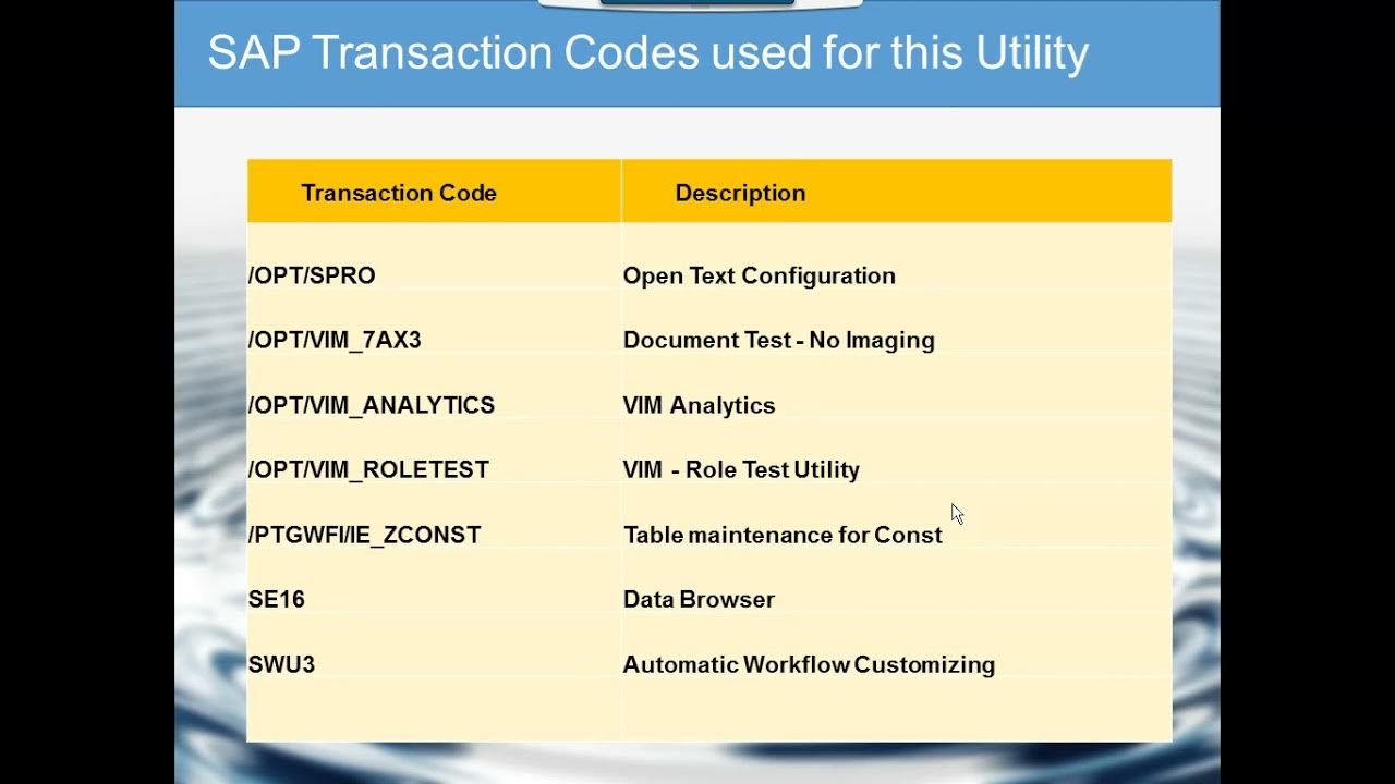 SAP VIM Configuration Transaction Code - YouTube