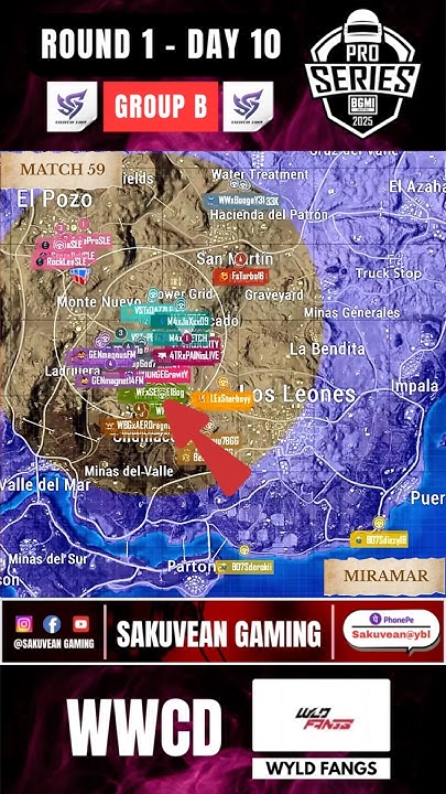 WYLD FANGS WWCD ROTATIONS | BMPS 2025 | GROUP B - DAY 10 | MATCH 59 - MIRAMAR | ROUND 1 - YouTube