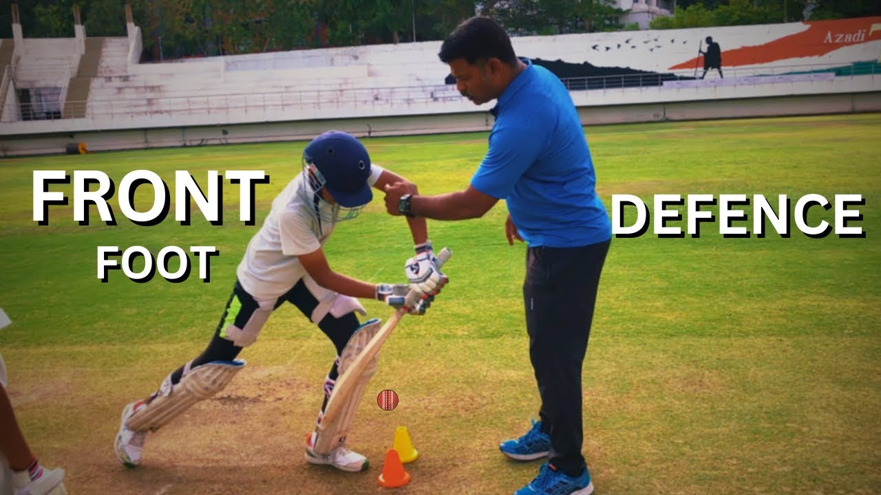 How To Play Front Foot Defence - YouTube
