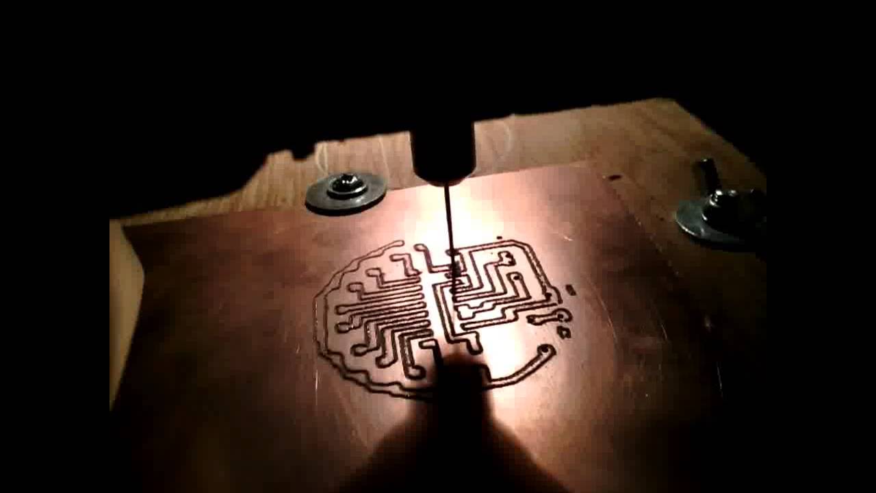 PCB milling drilling cutting low cost DIY with cnc machine - YouTube