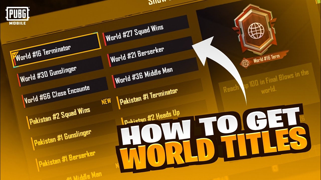 HOW TO GET WORLD TITLES |HOW I ACHIEVED WORLD TITLES - YouTube
