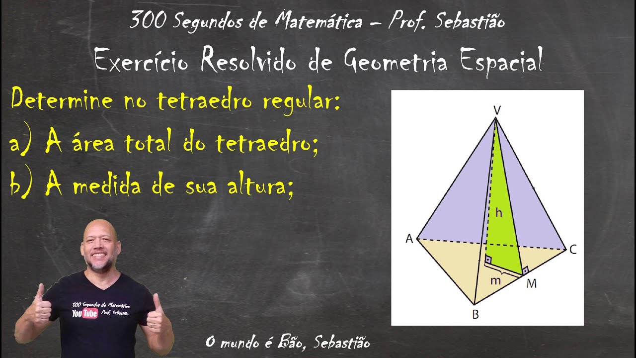 GEOMETRIA ESPACIAL - POLIEDROS - Exercício 33 - Área, Altura e Volume ...