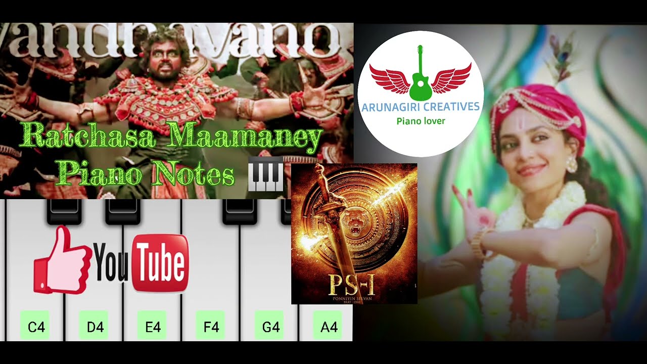 Ratchasa Maamaney Song | PS-1 | Piano Notes 🎹 | Karthi | Maniratinam ...