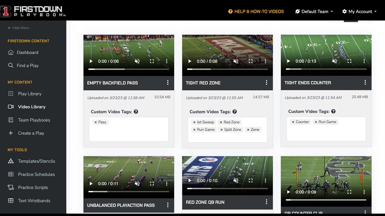 How To Tag Your Videos In FirstDown PlayBook - YouTube